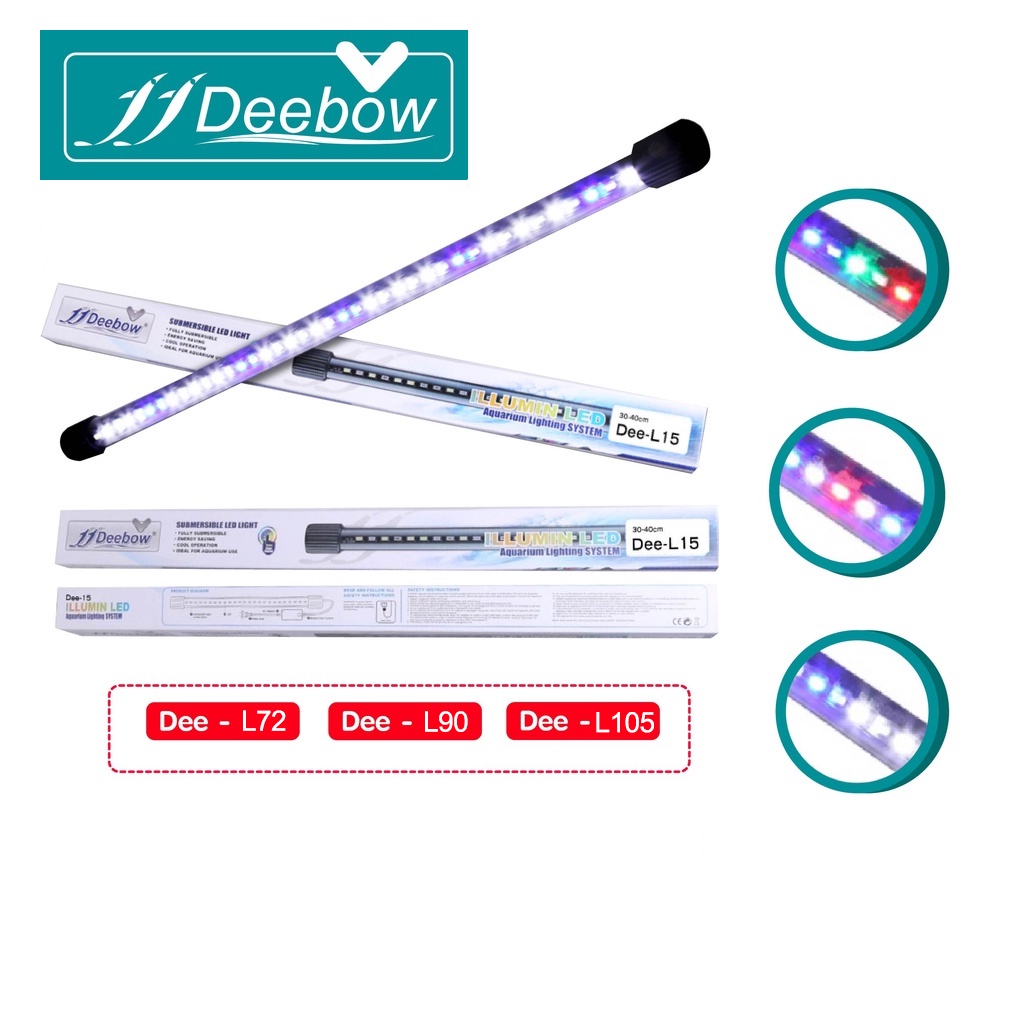 Deebow Dee-L72 Dee-L90 Dee-L105 หลอดไฟ LED แช่ในน้ำใส่ตู้เลี้ยงปลา | Shopee Thailand