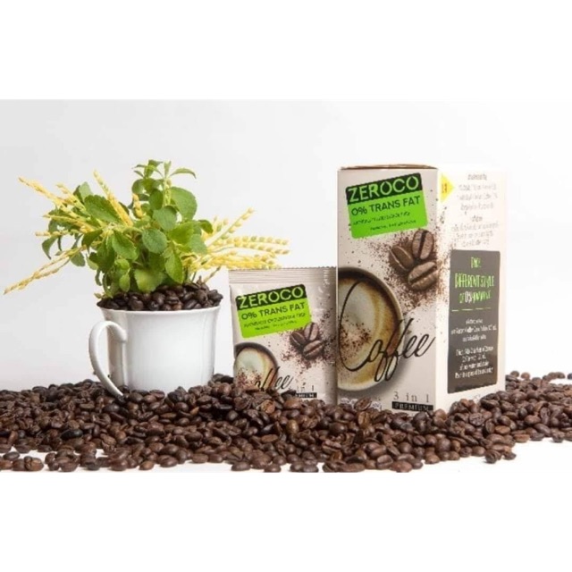 กาแฟสุขภาพ zeroco 3 in 1 ชงได้ร้อนเย็น | Shopee Thailand