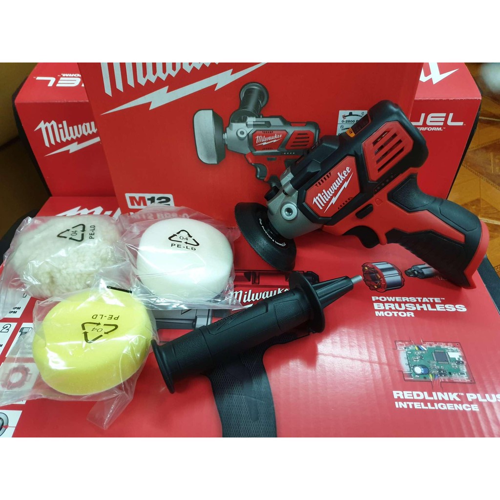 Milwaukee m12 bps เครื่องขัดเงา เครื่องขัดสีรถ ไร้สาย **(โปรดเลือกความ ...