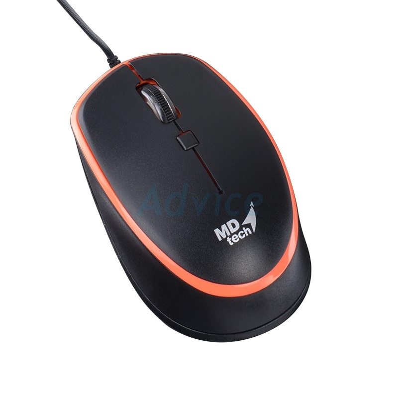 เมาส์ USB MOUSE MD-TECH (MD-164) BLACK/ORANGE | Shopee Thailand