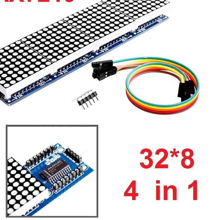 Max7219 LED DOT MATRIX โมดูล 8x8 4-IN-1 32X8 RUNNING TEXT จอแสดงผล ARDUINO MAX 7219 5P KABLE 4 ...