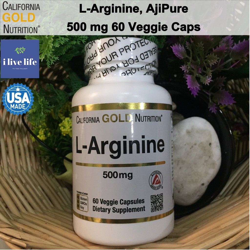 แอล-อาร์จีนีนบริสุทธิ์ L-Arginine AjiPure 500 mg 60 Veggie Caps - CGN ...