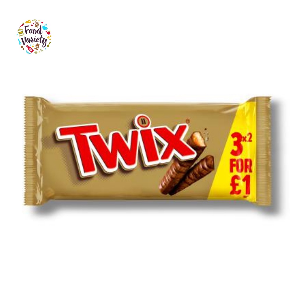 [Best Before-25May2025] Twix Twin Multipack 3 Pack 120g ทวิกซ์ ทวิน ช็อกโกแบตบาร์ 3 แพ็ค 120กรัม ...