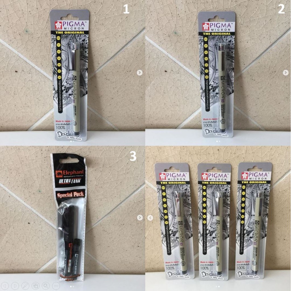 ปากกาหัวเข็ม สามารถตัดเส้นได้ PIGMA 03 05 และ ปากกาไวท์บอร์ด Elephant ตราช้าง ของใหม่ ซื้อจาก ...