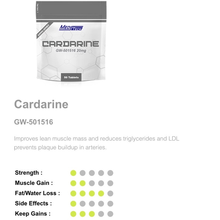 Cardarine (GW501516) อาหารเสริม 20mg. x 50tabs | Shopee Thailand
