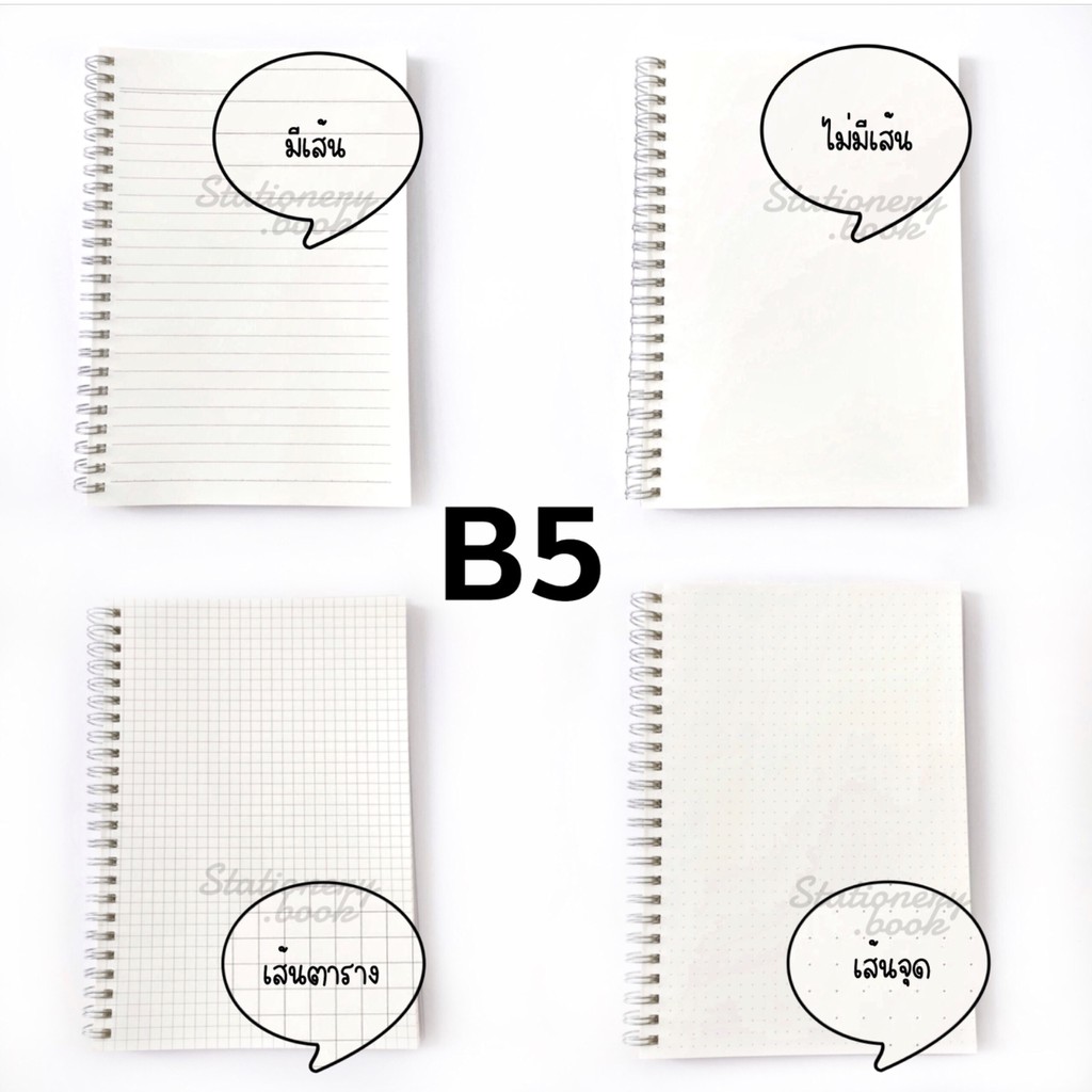 Notebook สมุด ปกใสขุ่น สมุดถนอมสายตา สมุดสันเกลียว เนื้อกระดาษถนอมสายตา ...