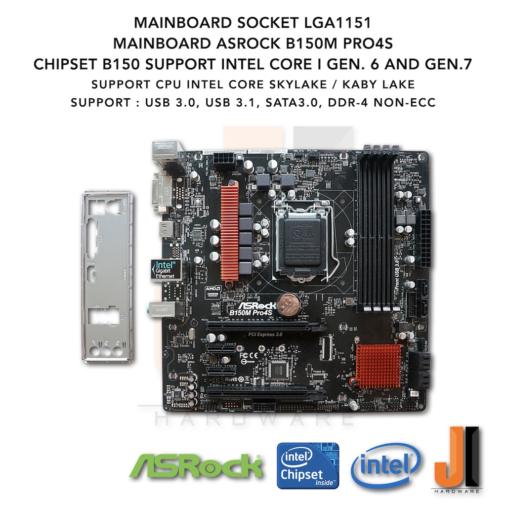 Mainboard Asrock B150M Pro4S (LGA 1151) รองรับ CPU Intel Core i Gen.6XXX และ Gen.7XXX (มือสอง ...