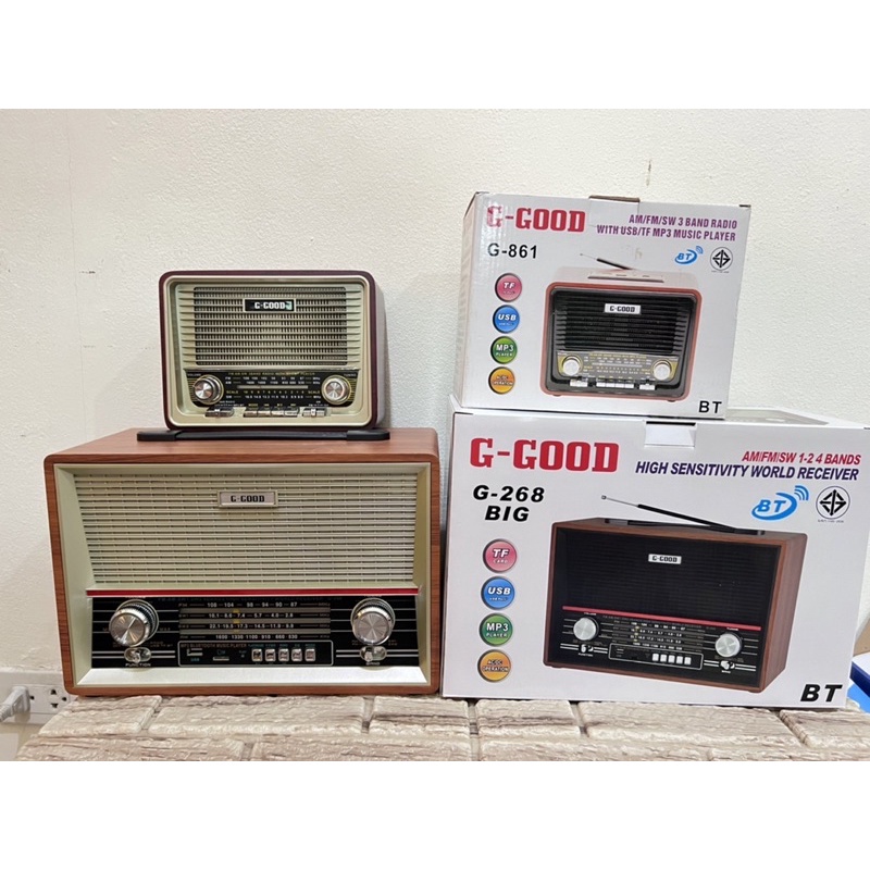 G-GOOD วิทยุ บลูทูธ/USB/ AM/FM/SW1-2 4 BANDS รุ่น G-268 BIGและ G 861BT วิทยุโบราณ วิทยุคลาสสิค ...
