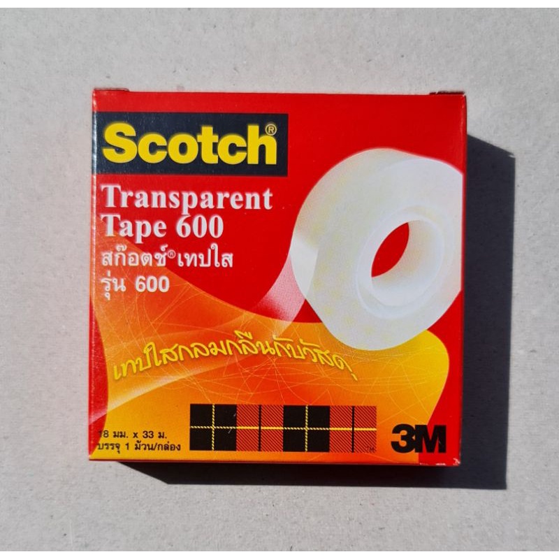 เทปใส 3M Scotch เบอร์ 600 แกน 1 นิ้ว และ แกน 3 นิ้ว | Shopee Thailand