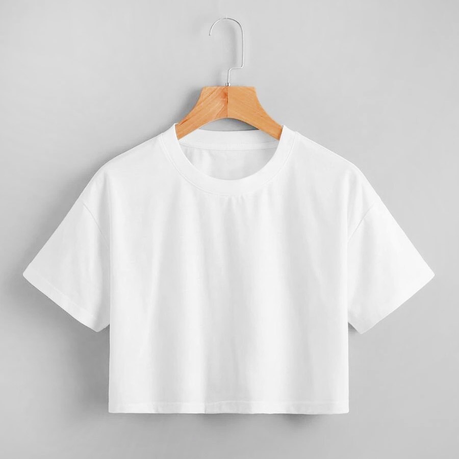 เสื้อยือครอป เบสิกครอป เสื้อยืด Cotton100% สีพื้น Oversize ทรงสวย เสื้อครอป | Shopee Thailand