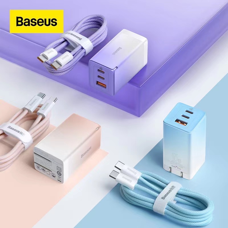 Baseus ที่ชาร์ท 65W Gan5 Pro 2C+U ที่ชาร์จแบบด่วน เข้ากันได้กับ Qc4/3.0 ...