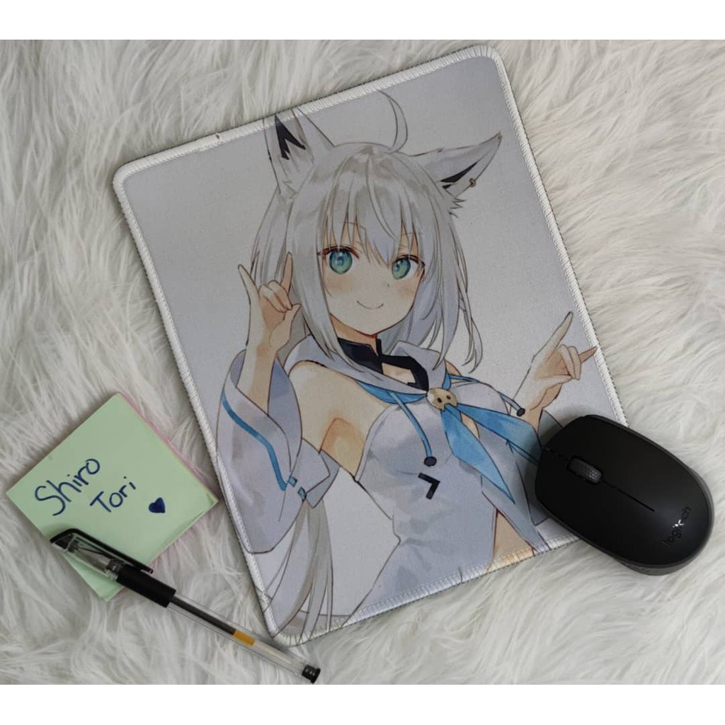 แผ่นรองเมาส์ SHIRAKAMI FUBUKI สีขาวพร้อมแผ่นรอง HOLOLIVE 1-KISEI | Shopee Thailand