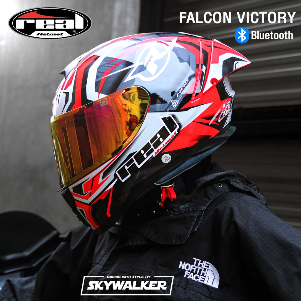 หมวกกันน็อค Real รุ่นใหม่ล่าสุด Falcon Robotech รองรับการติดตั้งบลูทูธ ...
