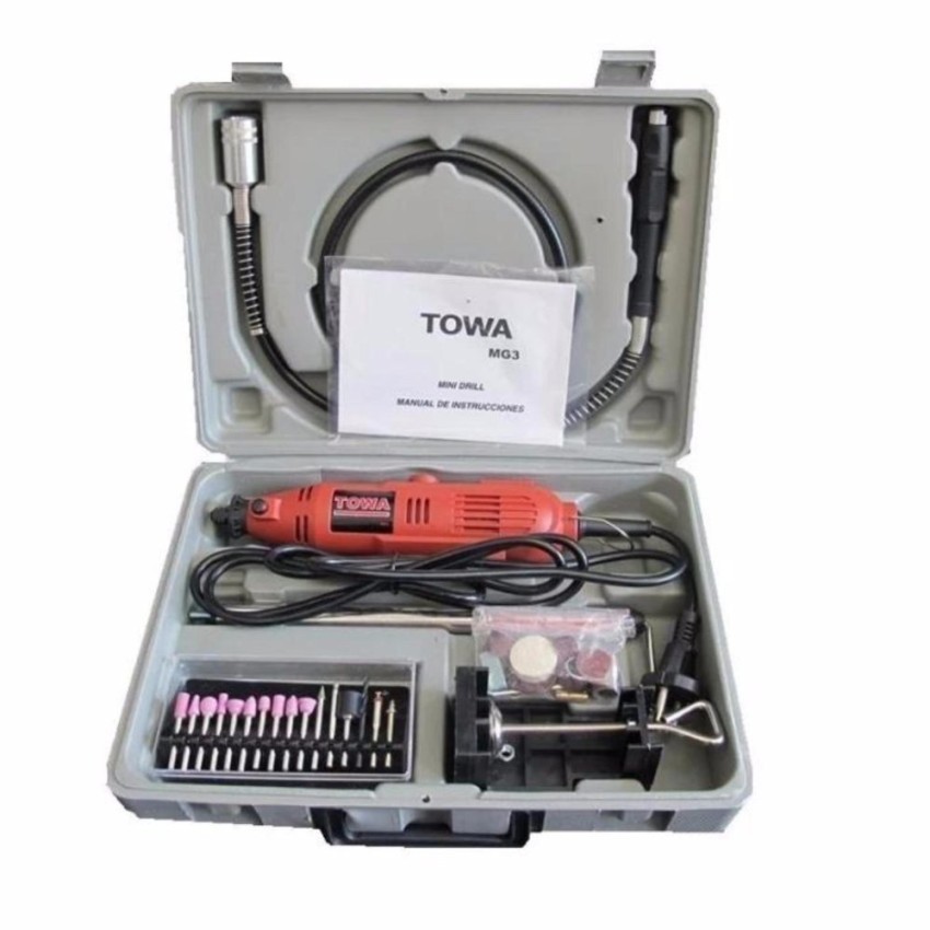 TOWA เครื่องเจียร มินิ แกะสลัก HG3 เจียรสายอ่อนพร้อมดอกและอุปกรณ์เสริม ปรับความเร็วได้ 6 ระดับ ...