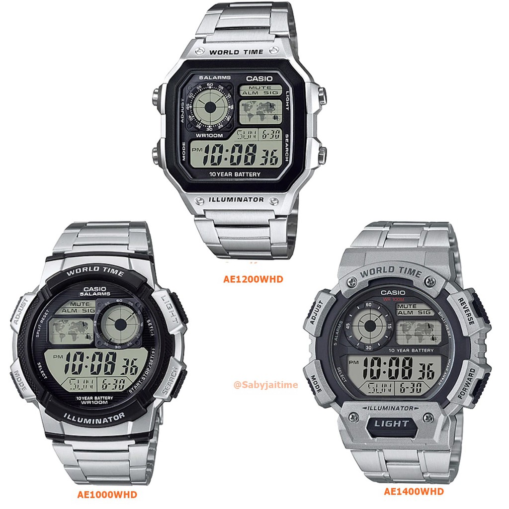 แท้ cmg แท้ศูนย์ 100% Casio Standard World time AE-1300 AE-1200 ...