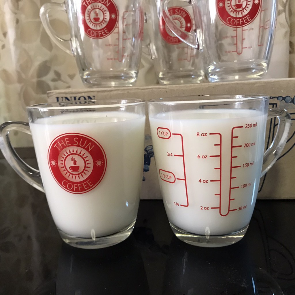 แก้วตวงมีหูจับ ชงร้อนกาแฟ สเกล8oz/250ml/1Cup (ราคาใบละ)พร้อมส่ง | Shopee Thailand