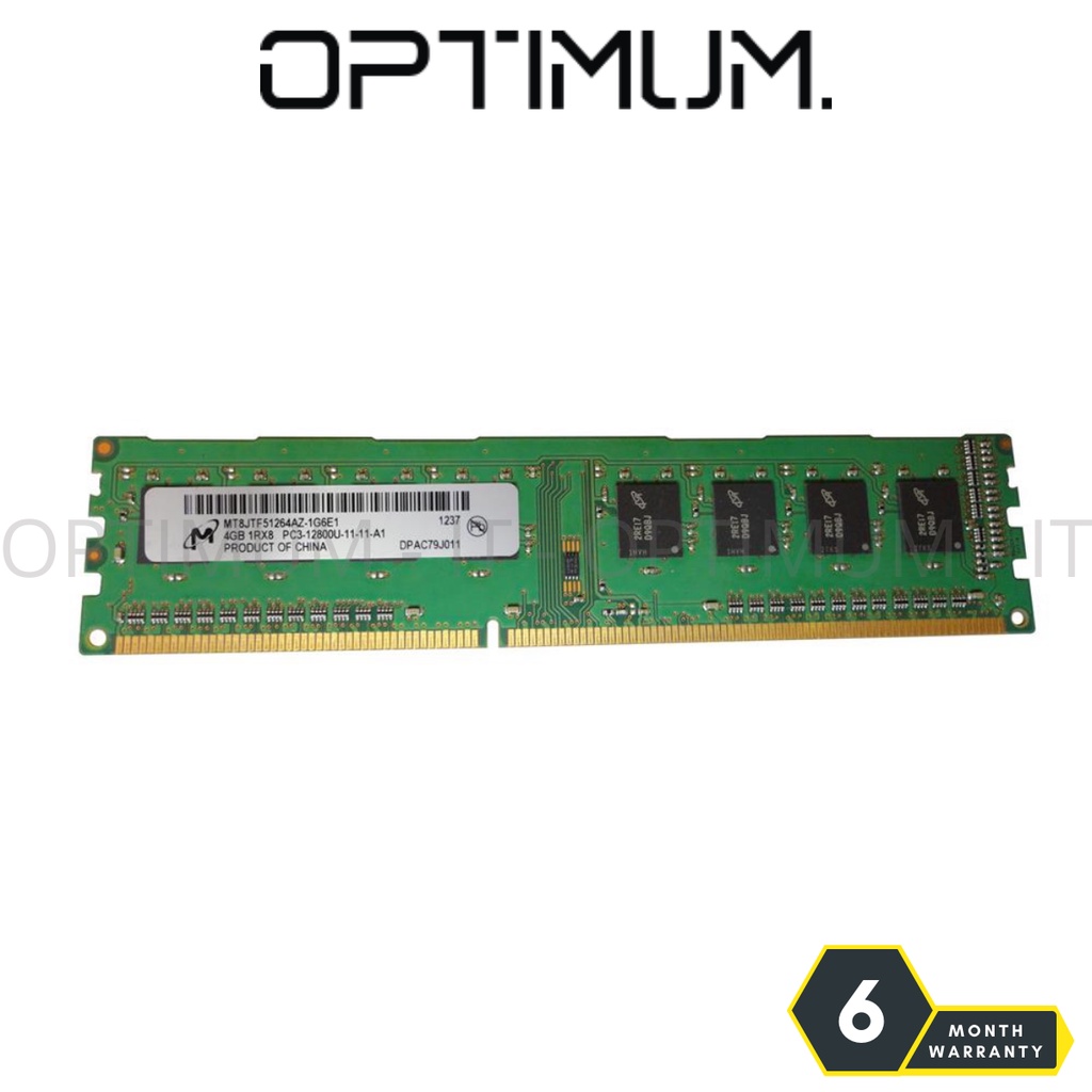 [Refurbished] แรมเดสก์ท็อป Micron 4GB DDR3 1600MHz PC3-12800 (รับประกัน 6 เมตร) | Shopee Thailand