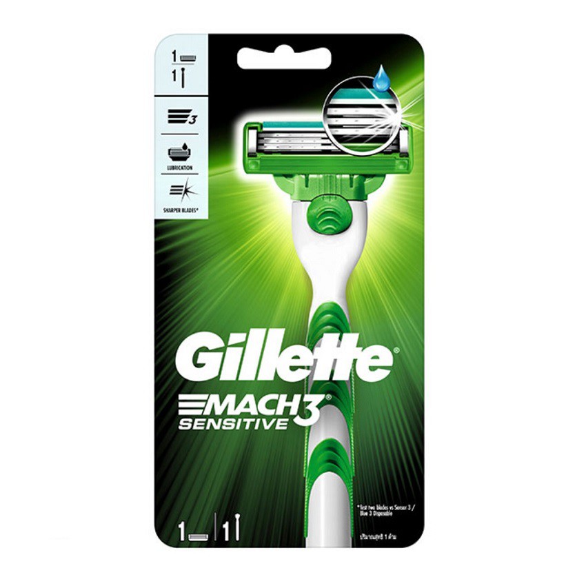 Gillette ด้ามมีดมัคทรีเทอร์โบเซนซิทีฟ Gillette Mach3 Turbo Sensitive ...
