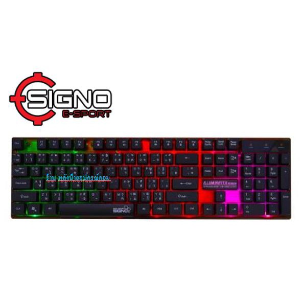 (เกมส์มิ่ง คีย์บอร์ด)Signo E-Sport KB-712 Illuminated RUBBER DOME ...