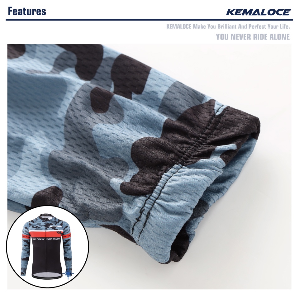 KEMALOCE เสื้อปั่นจักรยานแขนยาว ผู้ชาย ฤดูร้อน 2024 แจ็คเก็ตจักรยาน สี ...