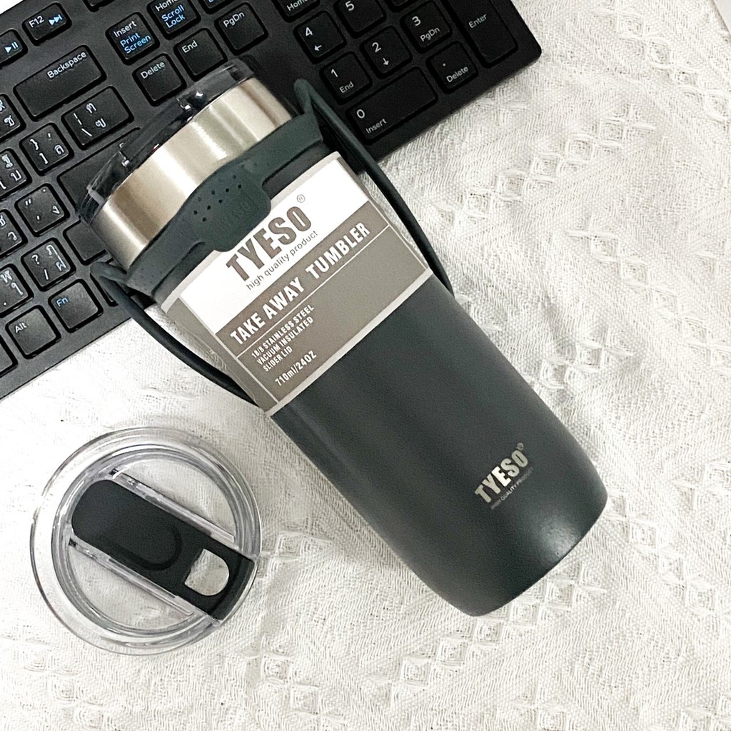 TYESO แก้วเก็บอุณหภูมิ เก็บความเย็นและร้อน 2 ขนาด550/710ml.มีหูหิ้วถือสะดวก แก้วน้ำสแตนเลส ...