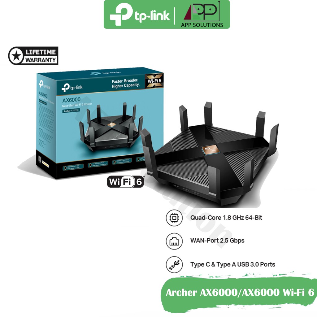 TP-LINK Router Wi-Fi6 AX6000 รุ่นArcher AX6000(สินค้ารับประกันLifetime ...