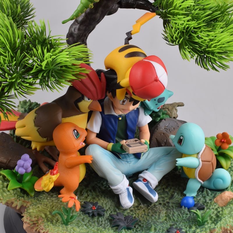 Pokemon Diorama Figure Ash Ketchum Pidgeot Bulbasaur Charmander ...