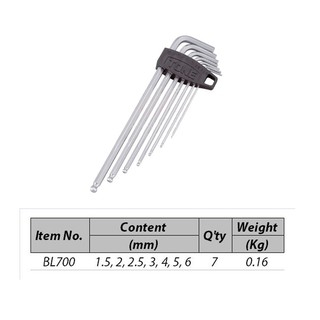 Tone Hex Key Wrench L-Type ประแจหกเหลี่ยม BL700 ชุดประแจแอลหัวบอล 7 ...