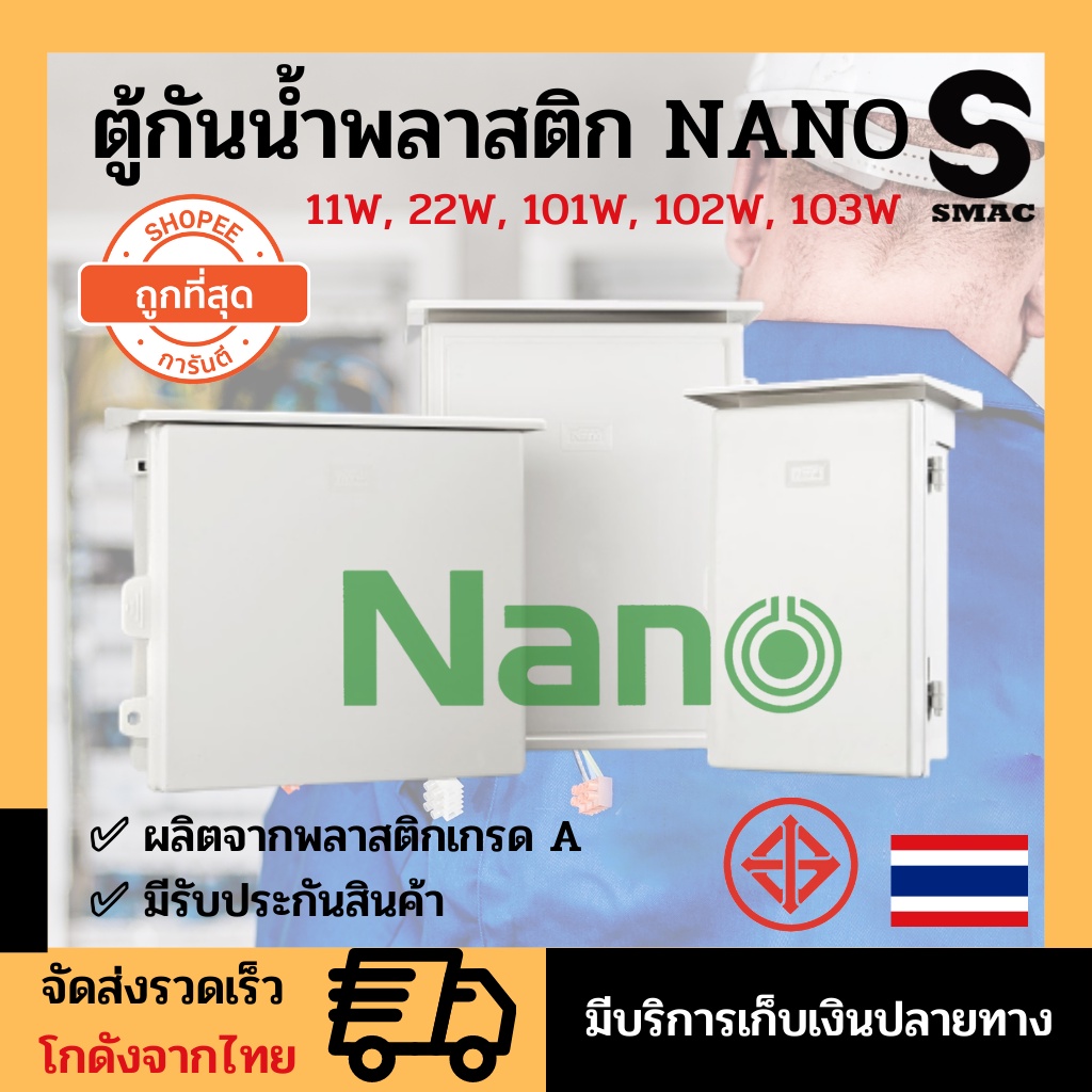 ตู้กันน้ำพลาสติก มีฝาเปิดปิด Electric Enclosure Water Proof Box NANO ...