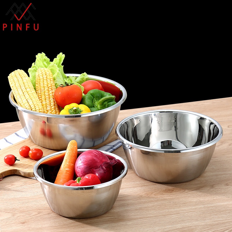 PINFU_SHOP ชามผสมสแตนเลส กาละมัง ชามผสม กะละมังสแตนเลส 1เซ็ท3ชิ้น ...