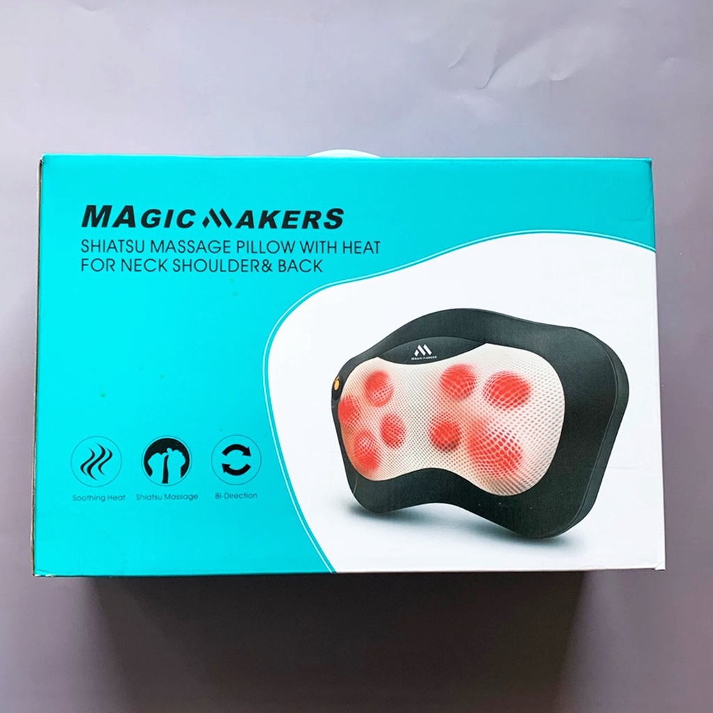 (MAGIC MAKERS®) Shiatsu Massager Pillow with Heat for Neck Shoulder & Back ชิอัตสึ หมอนนวดนวด ...