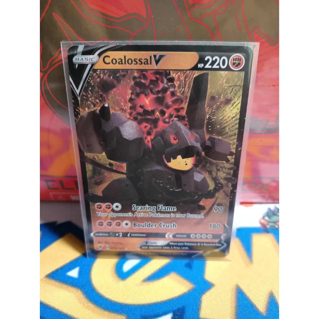 Pokemon Card "Coalossal V 098/185" ENG Vivid Voltage | Shopee Thailand