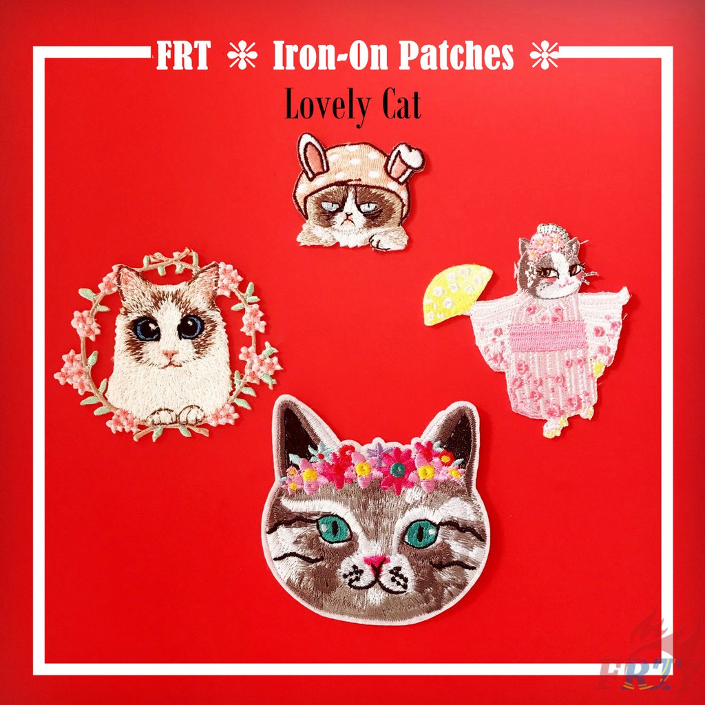 ☸ Animals - Lovely Cat Patch ☸ 1Pc Cartoon Diy Sew On Iron On Badge ...