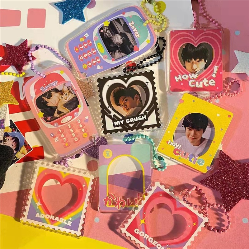 Ins พวงกุญแจอะคริลิคใส กรอบรูปไอดอล ขนาดเล็ก สไตล์เรโทร สําหรับตกแต่งกระเป๋า DIY | Shopee Thailand