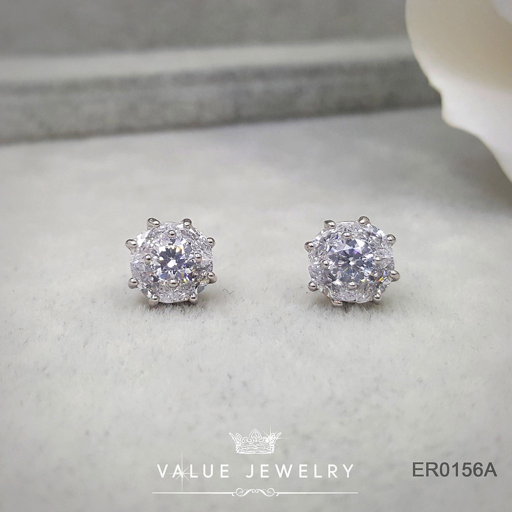 ต่างหูแป้น ประดับคริสตัล ทรงกลม ขนาดเล็ก ตุ้มหู เครื่องประดับแฟชั่น ER0156 ValueJewelry | Shopee ...