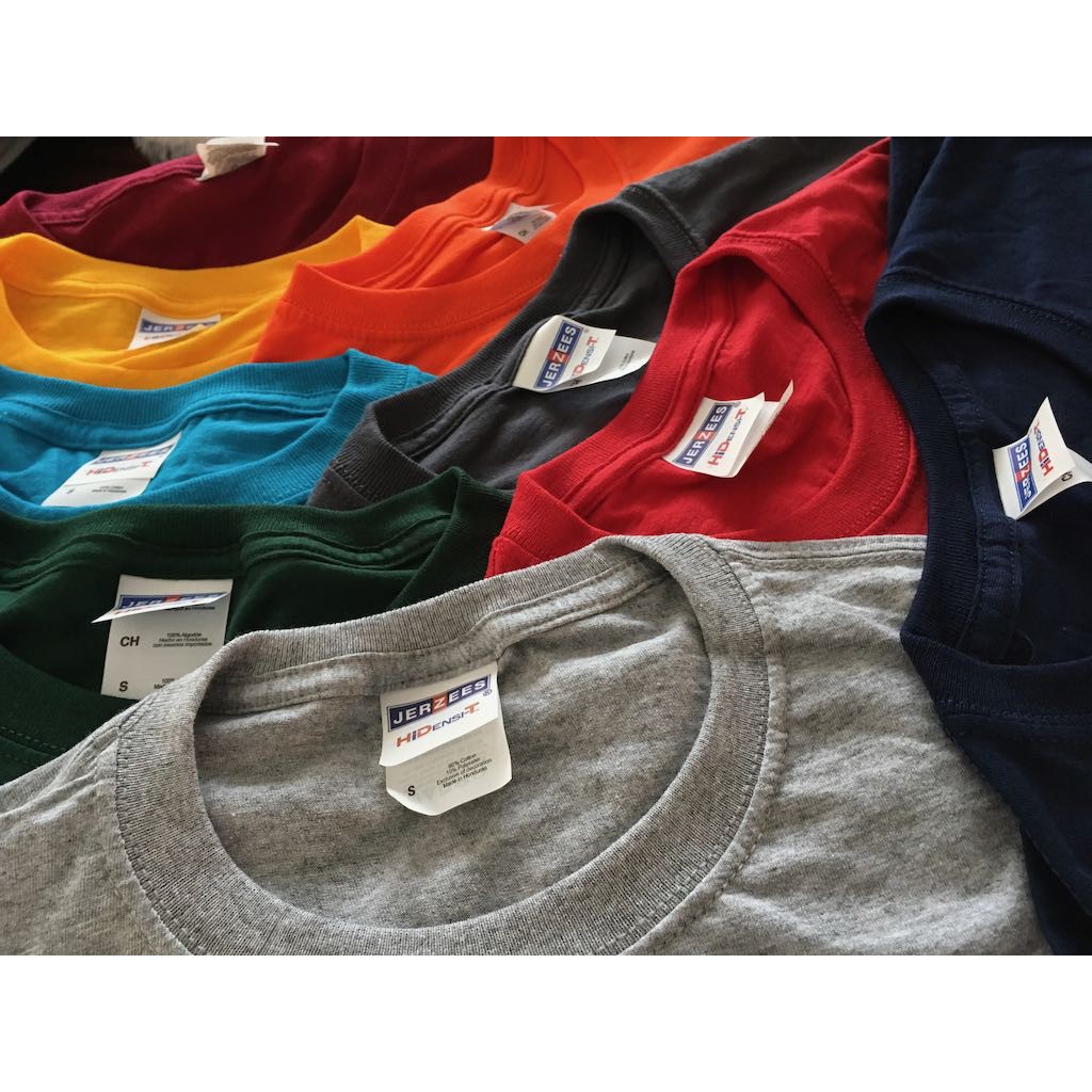 🍁SALE JERZEES High-Density Crew T-Shirt 5.6 oz เสื้อยืดคอกลมคละสี ...