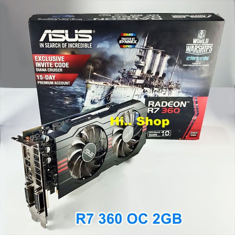 การ์ดจอ ASUS R7 360 2GB มือสอง มีกล่อง อุปกรณ์ | Shopee Thailand