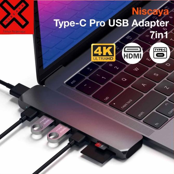 อะแดปเตอร์ฮับ Type-c Pro Usb 7 In 1 Trusted Multiport Hdmi Macbook Pro Air | Shopee Thailand