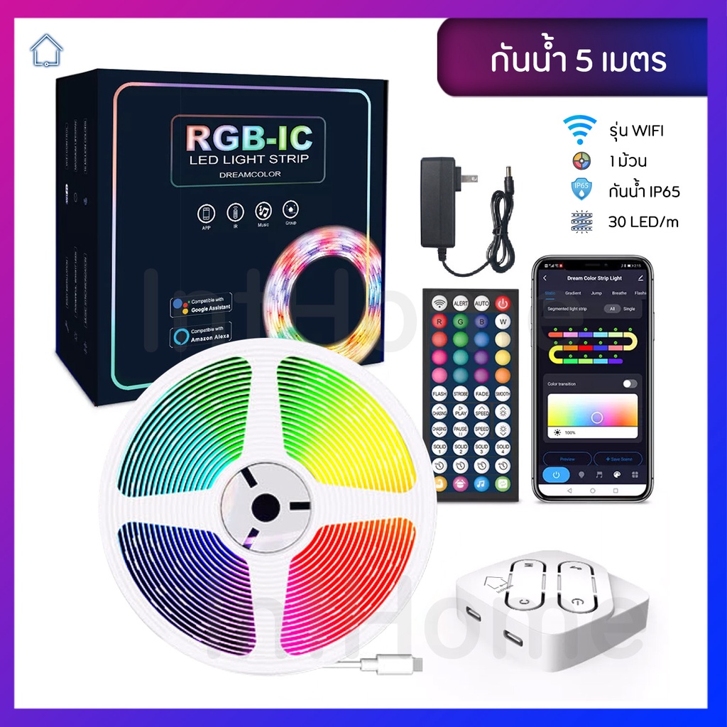 Tuya 🌈 ไฟเส้น ไฟวิ่ง ไฟรุ้ง เกรดพรีเมี่ยม WiFi ARGB RGBIC LED IntLight ...