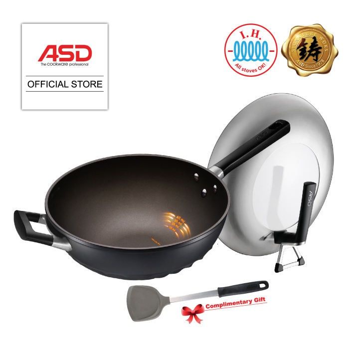 ข้อเสนอพิเศษ ASD 32cm Ih Tornado Elite Die Cast Skillet Wok HP2332TEIH-3G | Shopee Thailand