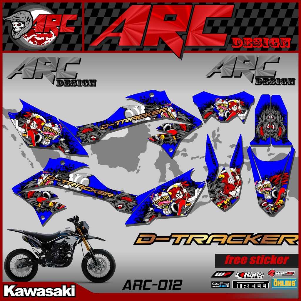 Klx DTRACKER 150 Semi Fullbody Cross Motorcycle Striping Sticker - D ...