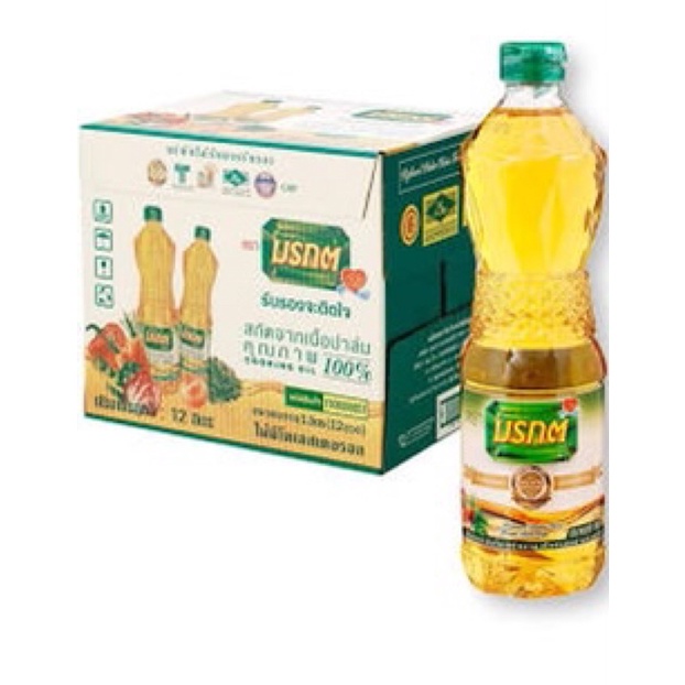 น้ำมันพืช ตรา มรกต (Morakot Brand) ปริมาตรสุทธิ 1 ลิตร (ยกลัง 12 ขวด ...