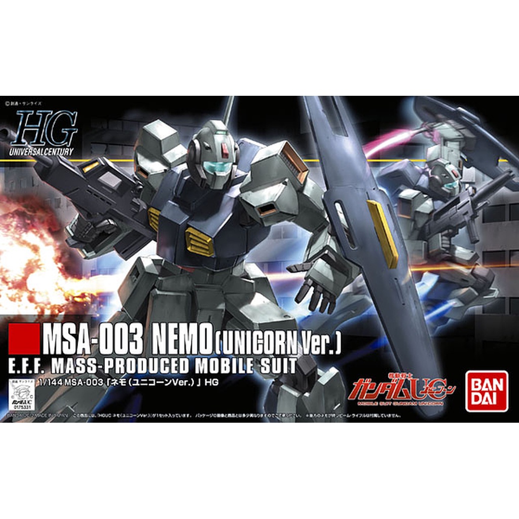 Bandai 1/144 HGUC 140 NEMO (UNICORN VER.) 4573102606655 C4 | Shopee ...