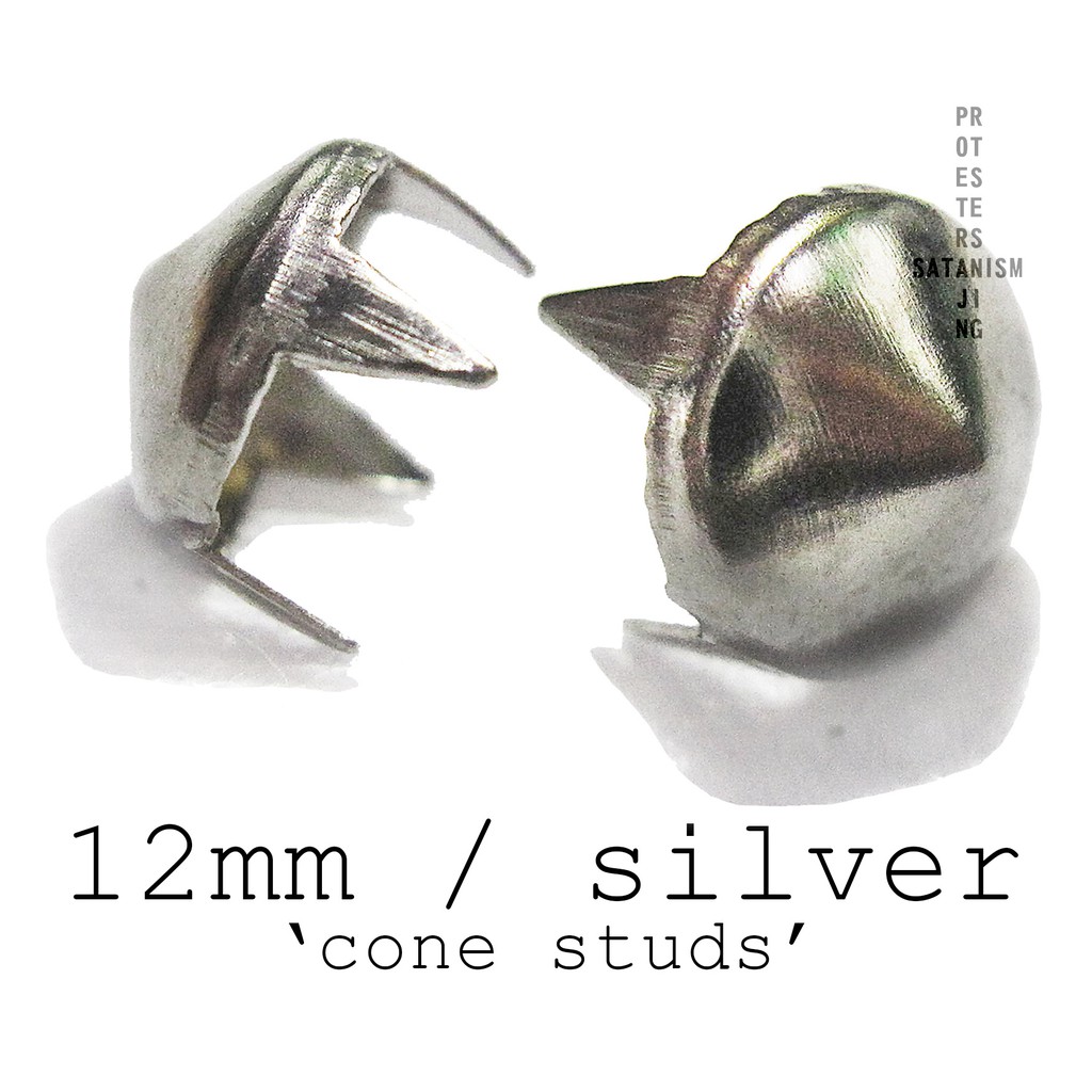 Spike/stud CONE SILVER 12mm 100 ชิ้น | Shopee Thailand