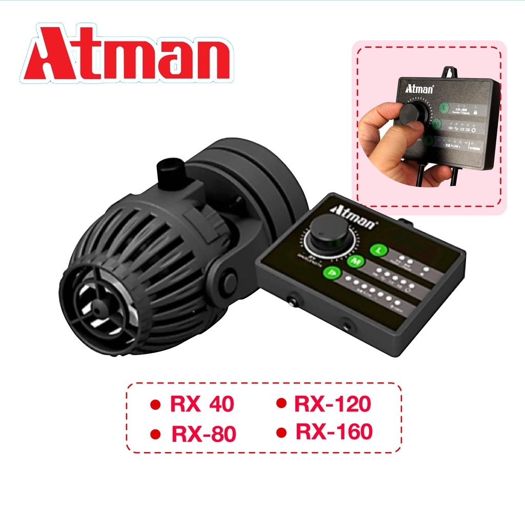 ปั๊มทำคลื่นตู้ปลาATMAN RX40/80/120/160 ฐานดูดแม่เหล็ก เสียงเงียบ ตัวทำ ...