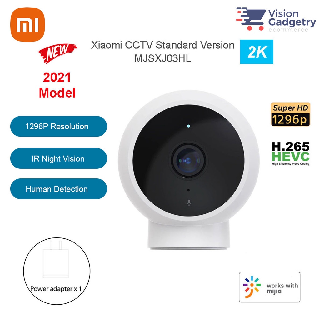 Xiaomi Mijia Mi กล้องวงจรปิด IP Camera 2K 1296P รุ่นมาตรฐาน MJSXJ03HL | Shopee Thailand