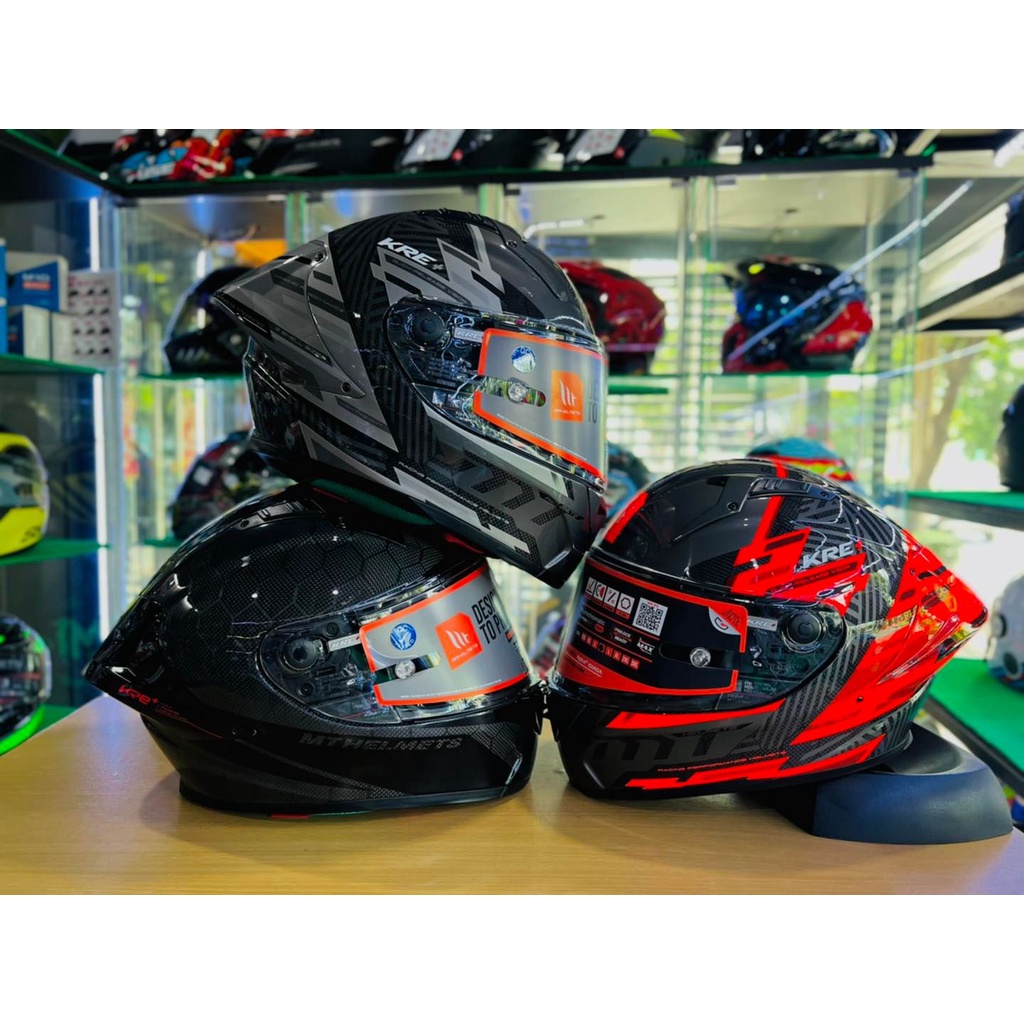 MT HELMET KRE + หมวกกันน๊อค คาร์บอน รูปทรง Sport Racing จากสเปน มาตรฐาน ...