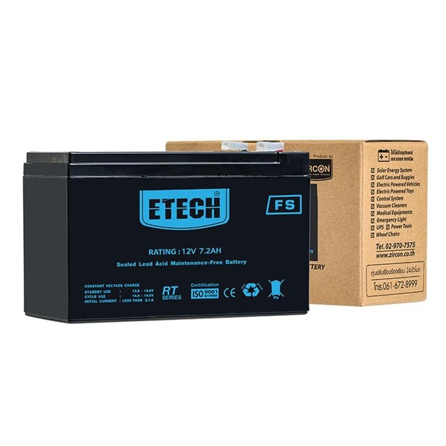 Battery 7.2Ah 12V ETECH (แบตเตอรี่เครื่องสำรองไฟ) | Shopee Thailand