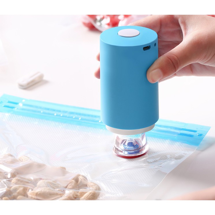 mini vacuum pump เครื่องดูดสุญญากาศแบบพกพา ไร้สาย สีฟ้า | Shopee Thailand