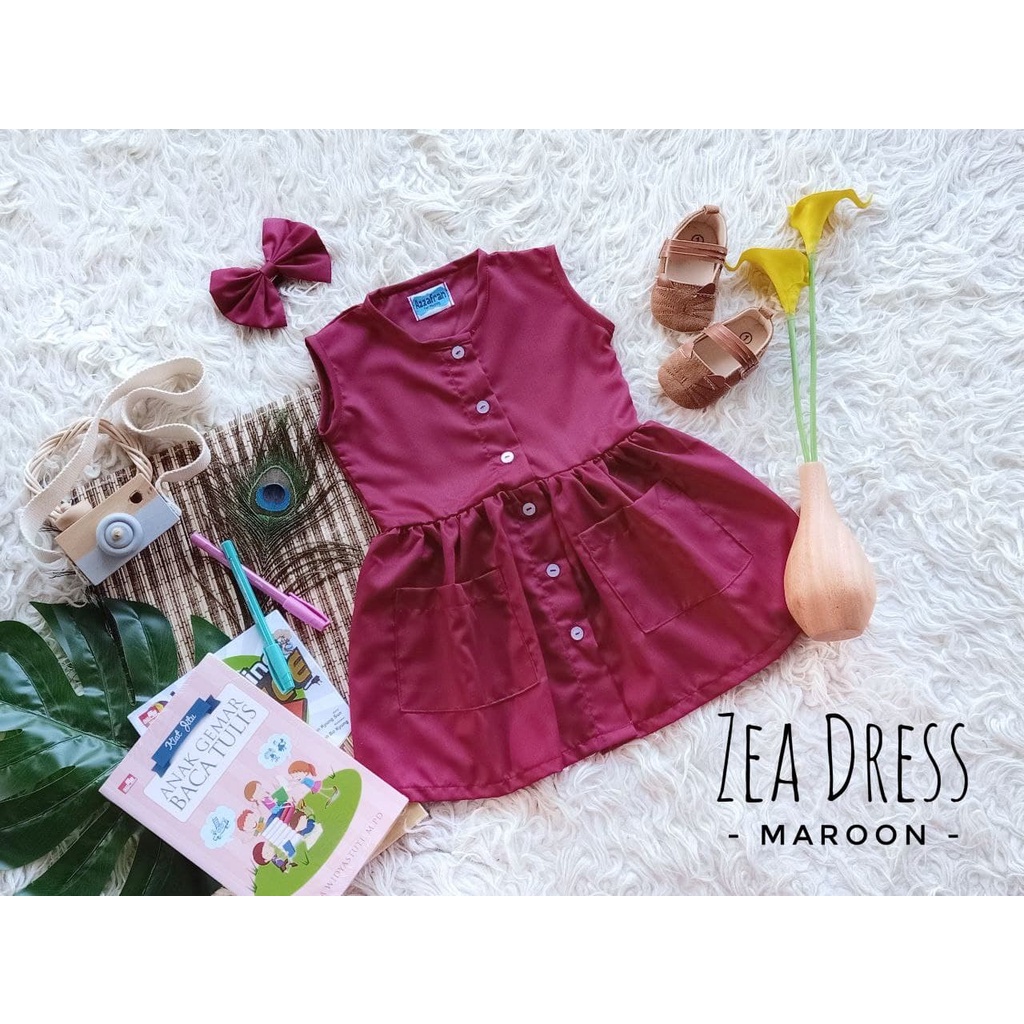 Zea DRESS/CHILDRENS DRESS/TEENAGE DRESS/ชุดรุ่น LAST MAROON COLOR ...